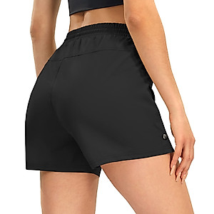 AFITNE Women's Hiking Shorts Quick Dry Lightweight Golf Active Water Shorts with Pockets for Work Outdoor Camping Fishing Black L