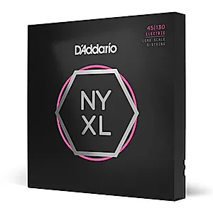 D'Addario Bass Guitar Strings - NYXL Bass Strings - NYXL45130 - Unrivaled Strength, Tuning Stability, Enhanced Response - For 5 String Bass Guitars - 45-130 Regular Light 5-String, Long Scale
