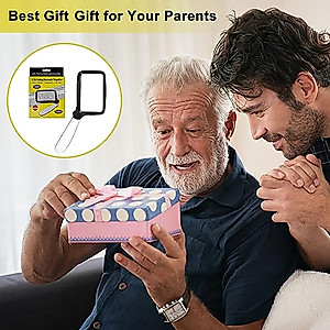 Arsir 3X Folding Magnifying Glass with Light, Retancular Lighted Magnifier with 5 LED Lights, Handhold Page Magnify Lens Seniors Gift for Reading Books, Coins, Maps, Inspection, Kid Exploring -Black