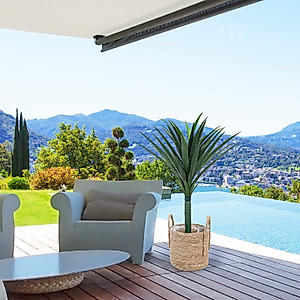 Worth Garden Artificial Yucca Tree 3ft,Tropical Yucana Plant,Realistic Tropical Dracaena Artificial Tree Faux Silk Plant Fake Potted Plant,Indoor Outdoor Décor,Black Pot & 20g Dry Greenmoss Included