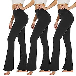 Syrinx Flare Leggings for Women -Buttery Soft High Waisted Bootcut Yoga Pants with Tummy Control and Wide Leg for Workout