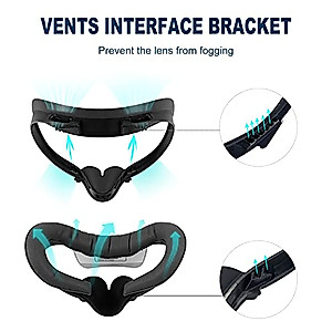 niziyue Fan Cooler Face Cover for VR Compatible with Quest 2,10H Max Cooling Time,Relieve The Accumulation of Hot Air and Lens Fogging