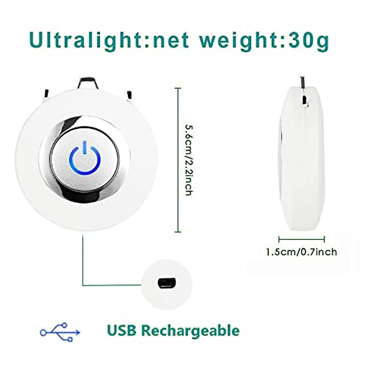 Portable Air Purifier Necklace,Mini Personal Wearable Air Purifier,USB Rechargeable, No Noise,for Car, Airplane, Bedroom, Office, Travel