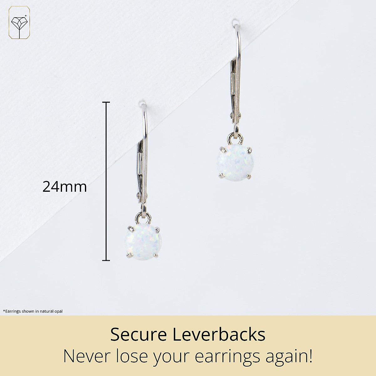 MAX + STONE 925 Sterling Silver 6mm Round September Birthstone Created Blue Sapphire Dangle Earrings for Women with Leverbacks