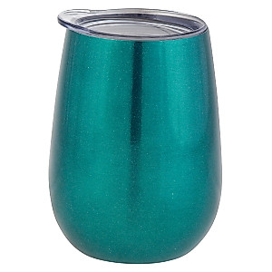 Wine Tumbler Glasses with Lid Stemless Double Wall Vacuum Stainless Steel Travel Tumbler Keeping Cold & Hot for Wine,Coffee,Cocktails,Drinks-Family and Gifts, Teal