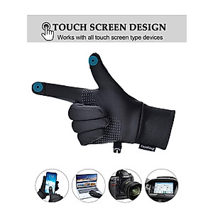 EAGLEFLY Winter Womens Gloves Touch Screen Water Resistant Warm Gloves for Outdoor Walking, Riding, Cycling, Running and Driving for Men and Women Tactical Gloves (Black Large)