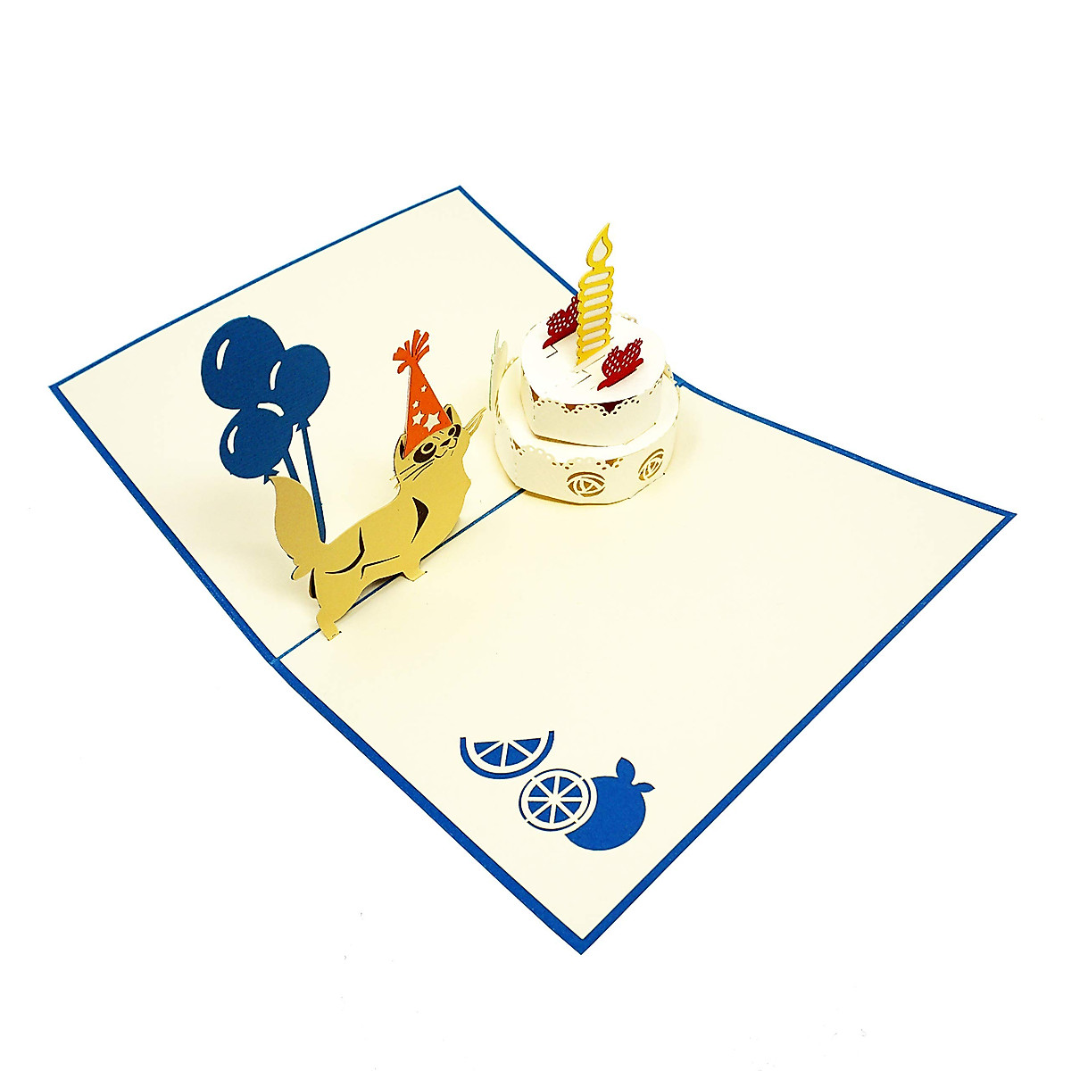 Dog & Cat Pet Birthday 3D Pop Up Greeting Card - For All Occasions - Love, Thank You, Get Well, Congrats - Amazing Gifts For Kids, Family, Friends - Fold Flat, Envelope Included (Cat Birthday)