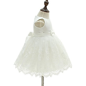 Moon Kitty Baby Girls Embroideries Baptism Dresses Christening Special Occasions Gown for Baby Girl White 6M(6-10Months)