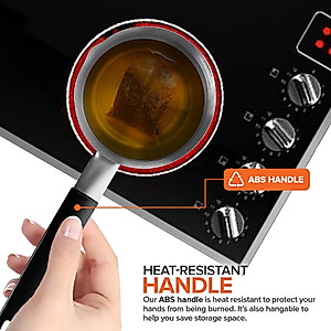 Stock Your Home 24oz Turkish Coffee Pot, Small Saucepan Coffee Maker, Mini Sauce Pan Butter Melter, Stainless Steel Milk Warmer Pots for Stove Top