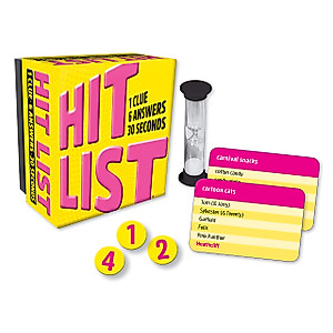 Gamewright - Hit List - 1 Clue, 6 Answers, 30 Seconds, Yellow