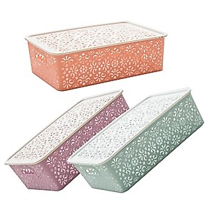 Cabilock Storage Bins 3pcs Box Small Plastic Containers with Lids Small Plastic Bins with Lids Storage Pp Small Box Storage Baskets