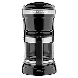 KitchenAid KCM1208OB Drip Spiral Showerhead Coffee Maker, 12 Cup, 7.17"D x 13.4"W x 14.34"H, Onyx Black