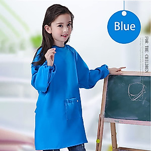 Huahui Kids Art Smock Waterproof Child Artist Painting Apron for Girls and Boys School Art Class Age 5-8
