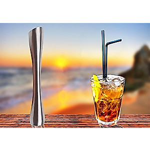 ITTA Super Heavy Duty 8" Stainless Steel Muddler with Serrated End, 1 pack