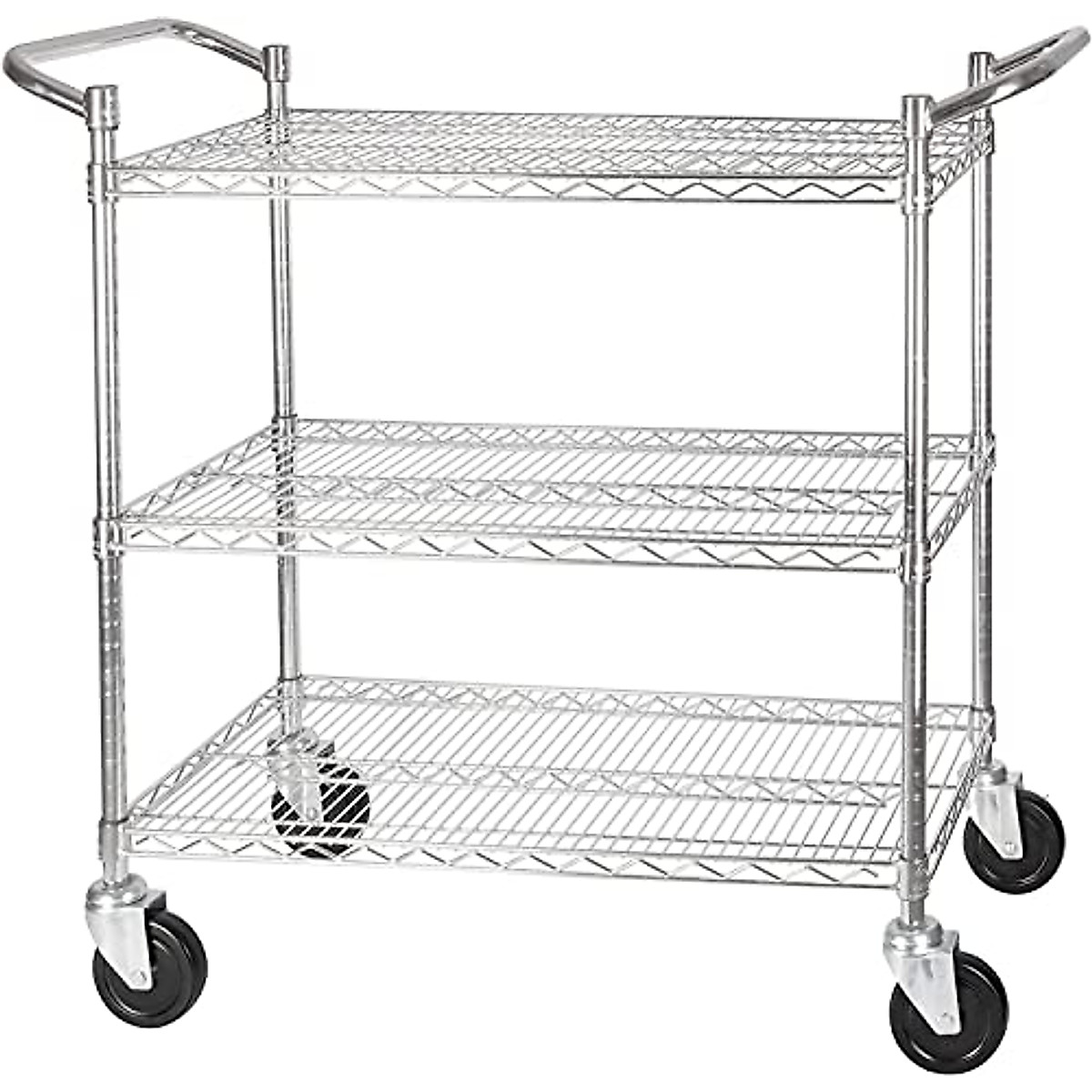 Winco Heavy-Duty 3-Tier Wire Utility Cart, 800 Pound Capacity, 18" x 36"