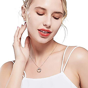 ALoveSoul 60th Birthday Gifts for Women - 925 Sterling Silver Six Circle intertwined Necklace for Her, 6 Decade Jewelry 60 Years Old 1959 Birthday Gifts