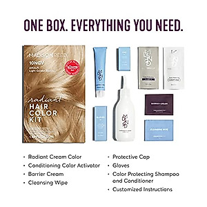 Madison Reed Radiant Hair Color Kit, Light Golden Blonde for Superior Gray Coverage, Ammonia-Free, 10NGV Amalfi Blonde, Permanent Hair Dye, Pack of 1