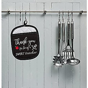 Teacher Appreciation Gift Thank You for Being A Sweet Teacher Oven Pads Pot Holder with Pocket (Being a Sweet Teacher)