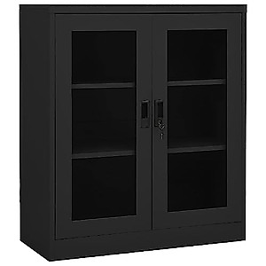 HOMIUSE 41" Office Cabinet Closet Storage Shelves Storage Cabinet Locker Shelf Pantry Shelves Kitchen Storage Metal File Cabinets Locking Cabinet Anthracite Steel Adjustable Shelves with Doors