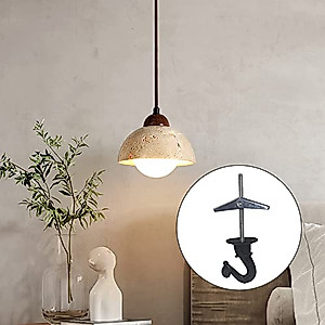 Swag Ceiling Hook 2 Sets Black Swag Ceiling Hooks Heavy Duty Swag Hooks with Hardware and Toggle Wings for Ceiling Installation Wall Fixing (2)