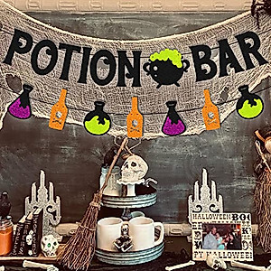 Potion Bar Banner Halloween Witches Haunted House Theme for Boy Girl Kids Halloween Decorations Festival Holiday Party Supplies