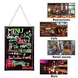 Voilamart LED Message Writing Board, 32" x 24" Flashing Illuminated Erasable LED Message Chalkboard Neon Effect Menu Sign Board with Remote Control, 8 Colors Chalk Markers