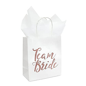 BLUE PANDA Team Bride Gift Bags for Bridesmaid Proposal, Bridal Shower Party Favors (15 Pack)