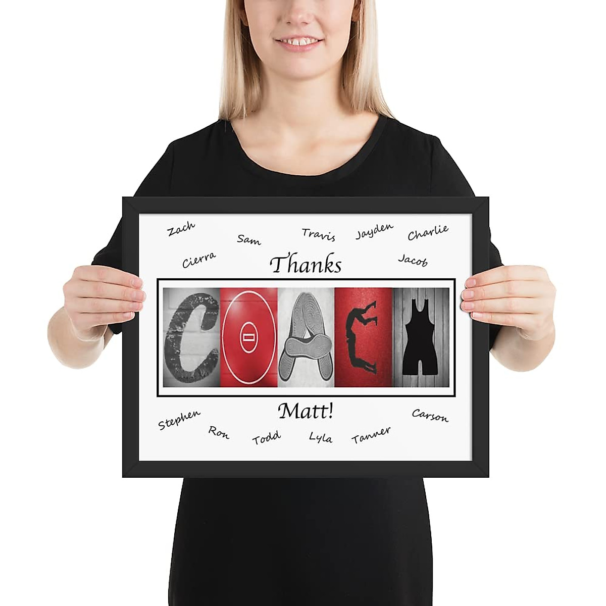 Thank you Wrestling Coaches Gift, Wrestling Team Gifts, Players can SIGN the white area of the 8x10 OR 11x14 photo print