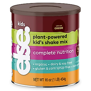 ELSE NUTRITION Plant-Based Kids Protein Shake Powder for Ages 2-12. Dairy-Free Kids Complete Nutrition Drink Mix with Essential Amino Acids, 25 Vitamins & Minerals, Chocolate, 1- Pack