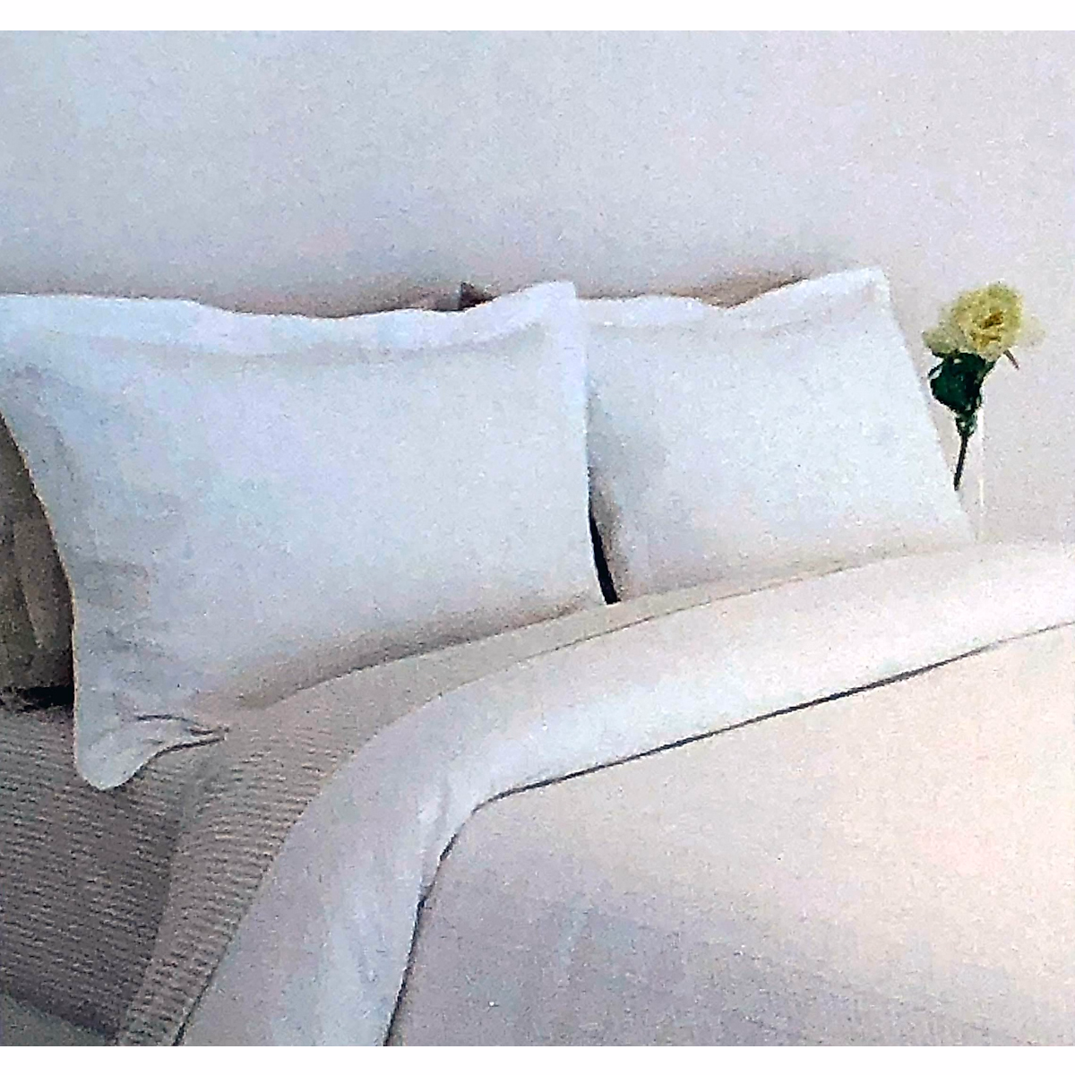 Docofil Portugal 3pc Duvet Cover Set Solid White Textured Honeycomb Pattern 100% Cotton Luxury Shabby Chic French Farmhouse Style (Queen)