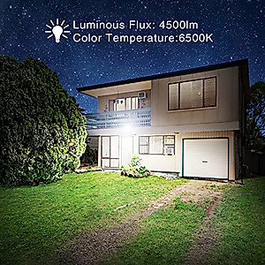 Onforu 2 Pack LED Flood Lights Outdoor 500W Equiv, 4500lm Super Bright Security Light, 6500K Daylight White, 50W Outdoor Floodlight, IP66 Waterproof Outside Floodlights for Garage Yard Garden Patio