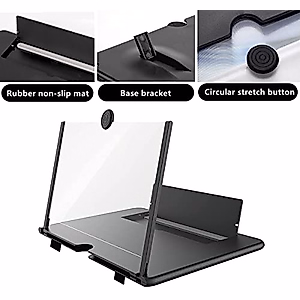 Screen Magnifier for Cell Phone 24 inch Smart Phones Stand Foldable Cell Games Enlarger Movie Video Portable Projector Amplifier,black-24 inch