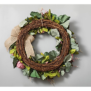 Wreaths for Front Door 24 inch Fall Wreaths Door Wreaths for Front Door with Peony Grapevine Base in Spring Summer Autumn Winter Wreaths for Indoor Outdoor