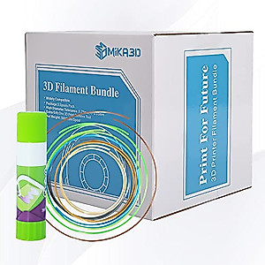 Shiny Silk Gold Silver Copper PLA Filament Bundle, 1.75mm 3D Printer Filament, Each Spool 0.5kg, 3 Spools Pack, with One 3D Printer Remove or Stick Tool MIKA3D