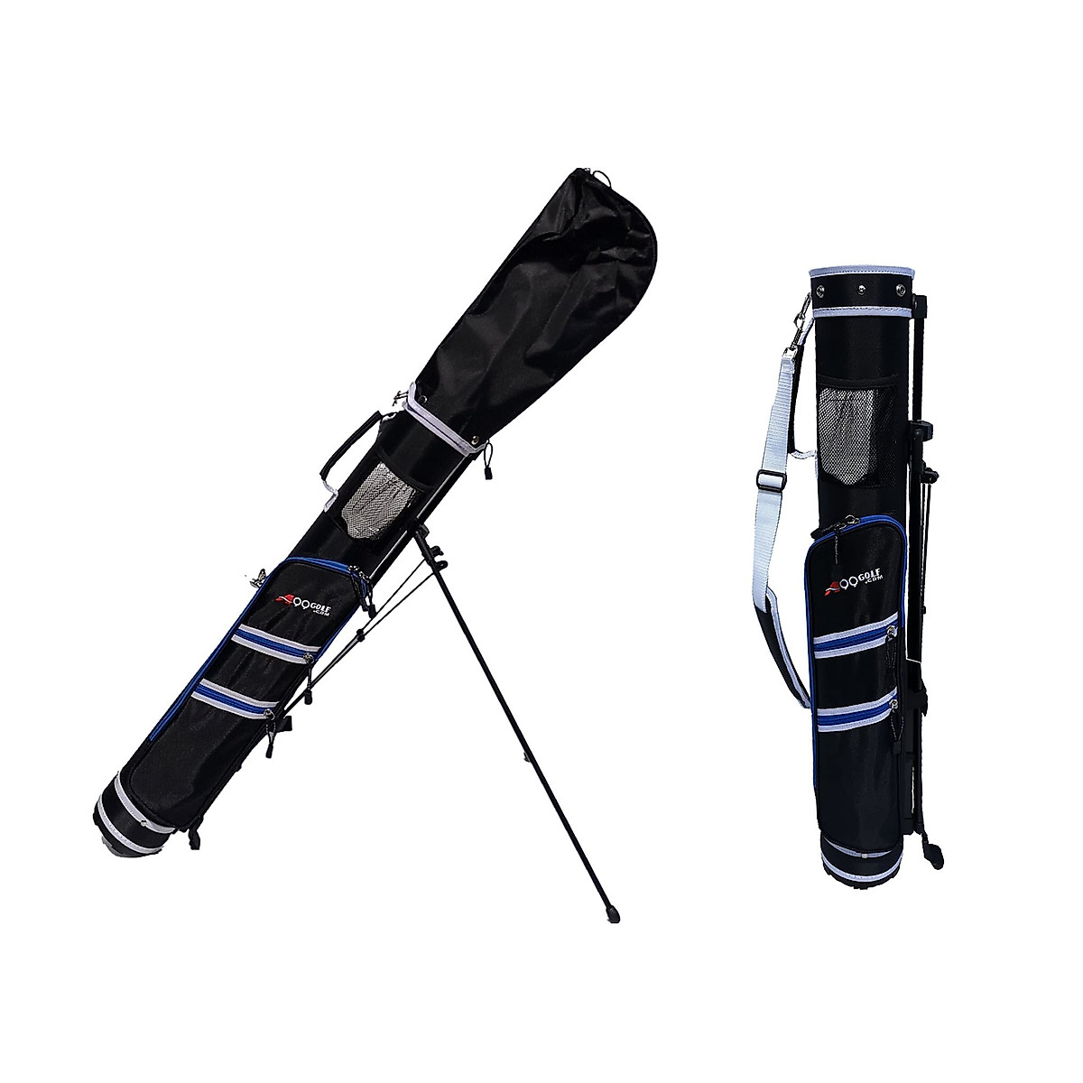 C9 A99 Golf Men's & Women's Practice Sunday Bag Range Pencil Carry Bag with Stand and Strap Golf Travel Bag Removable Top Black Great Gift for Golfer!