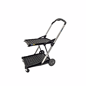 X-Truk Collapsible Utility Cart – 2-Shelf, Adjustable Shopping Cart Converts to a Dolly – Lightweight, High-Capacity Storage Cart Wagon with Removable Basket Carries up to 165 Lbs by SalesMaker Carts