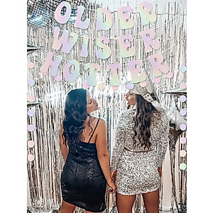 Iridescent Older Wiser Hotter Banner Funny Birthday Party Banner for 30th 40th 50th 60th 70th 80th Birthday Party Disco Birthday Party Decorations