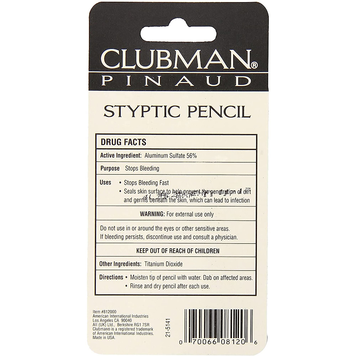 Clubman Styptic Pencil Travel Size - 0.33 oz