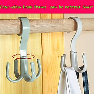 Antaijihua Rotating Four Claw Hook, Household Multifunctional Coat Hook, 4 Pack (Green)