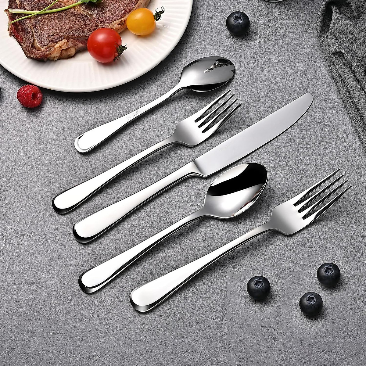 Silverware set for 4,20 Piece Heavy duty Stainless Steel Flatware Set,Mirror Polished Cutlery Set,Perfect for Family Gatherings,Weddings.Dinner Fork Knife Spoon Eating Tableware Set for Home