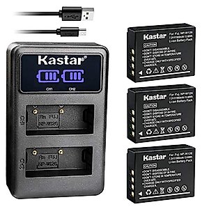 Kastar Dual LCD USB Charger and 3 Pack Battery for Fujifilm NP-W126 NP-W126s BC-W126 and Fuji HS30EXR HS33EXR HS35EXR HS50EXR X100F X-E1 X-E2 X-E2S X-E3 X-M1 X-T1 X-T2 X-T3 X-T10 X-T20 X-H1 Cameras