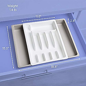 YouCopia Expandable Utensil Tray Turntable, White