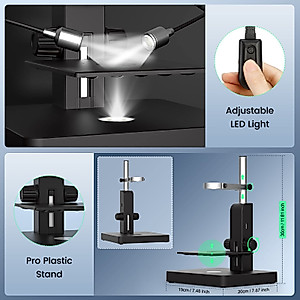 JOYALENS JL246PS 3 Lens HDMI Digital Microscope, UHD 4000× 24MP Biological Microscope with Prepared Slides, Coin Microscope for Full-Size Coin Error Coins, 7'' LCD Screen, Windows PC Compatible, 32GB