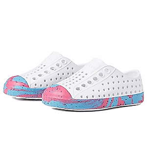 Native Shoes Kids Jefferson Marbled Sneakers for Toddler and Little Kids - Slip-On Style, Eva Upper, and Breathable Shoes Shell White/Hollywood Maui Marble 8 Toddler M