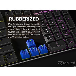 Ranked Rubber Keycap Set | Double Shot Translucent | OEM Profile for Mechanical Gaming Keyboard (Dark Blue, 23 Keys)