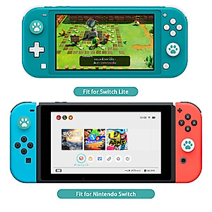 GeekShare 4PCS Silicone Cat Paw JoyCon Thumb Grip Set Joystick Caps Compatible with Switch / OLED / Switch Lite (Lite Green)