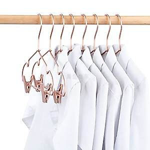 Koobay Metal Hangers Baby Clothes 12.5" Rose Gold Clips Hanger Children Kids Pants Hanger Display and Storage 10Pack