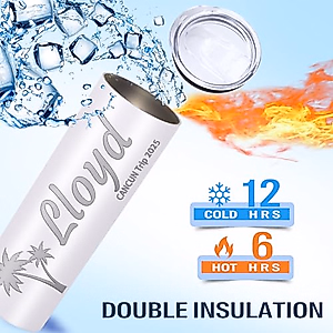 Personalized Beach Vacation Tumbler Gifts Girls Trip Family Travel Stainless Steel Tumbler with Lid and Straw Insulated Weekend Group Travel Coffee Mug Graduation Trip Birthday Gifts for Women Men Mum