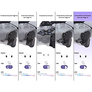 eXtremeRate Micro Switch - Strong Version Clicky Hair Trigger Kit for PS5 Controller Shoulder Buttons, Ergonomic Micro Switch Bumper Trigger Buttons Mouse Click for PS5 Controller BDM-010 & BDM-020