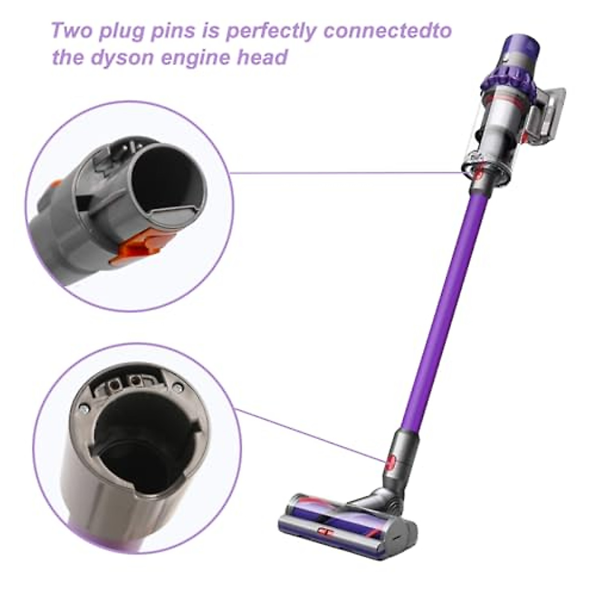 Qygba Replacement Wand Tube for Dyson Stick V15 V11 V10 V8 V7 Vacuum Parts, Extension Vacuum Replacement Parts, 28.7 In (Purple)